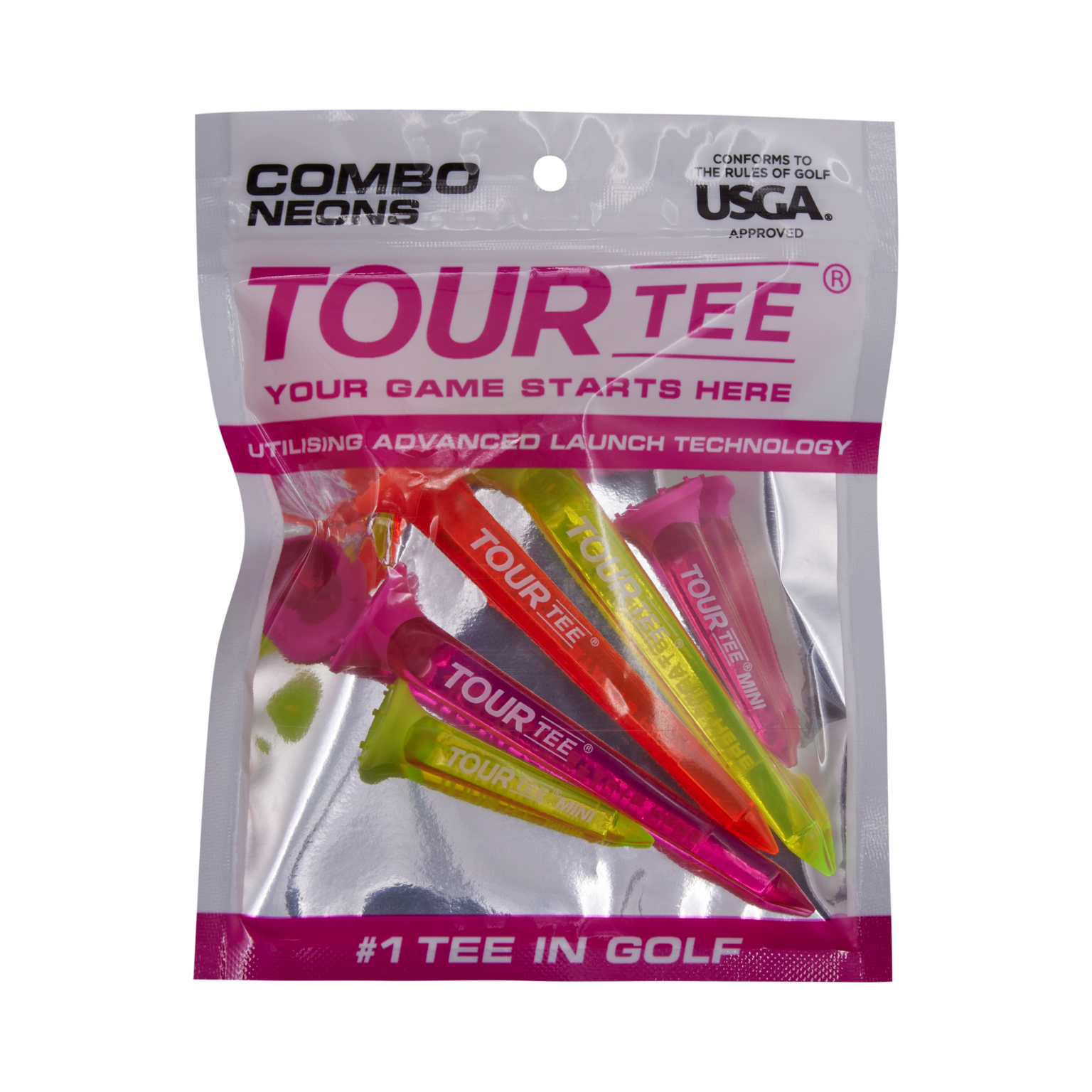 TOUR TEE NEON PINK Combo - Elevate Sports
